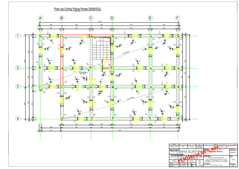 Plan de Cofraj Placa Peste DEMISOL | PDF