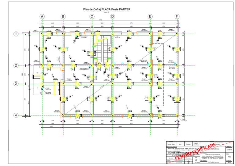 Plan de Cofraj Placa Peste PARTER | PDF