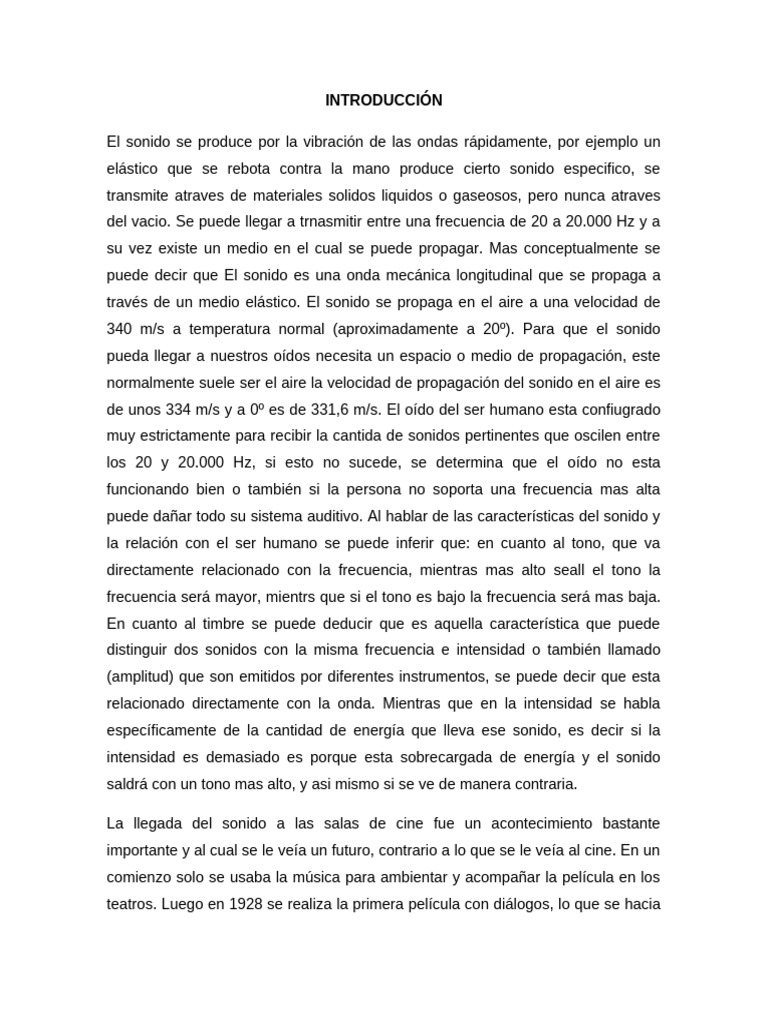 INTRODUCCION | PDF | Sonido | Frecuencia