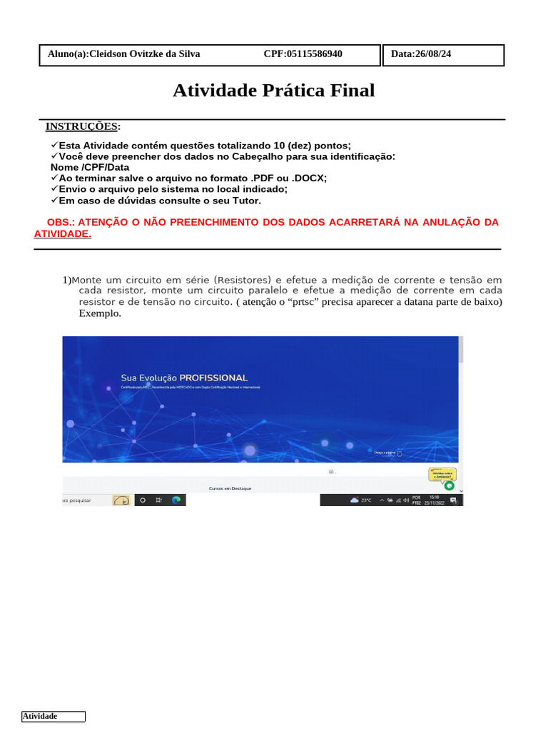 Modelo de prova | PDF