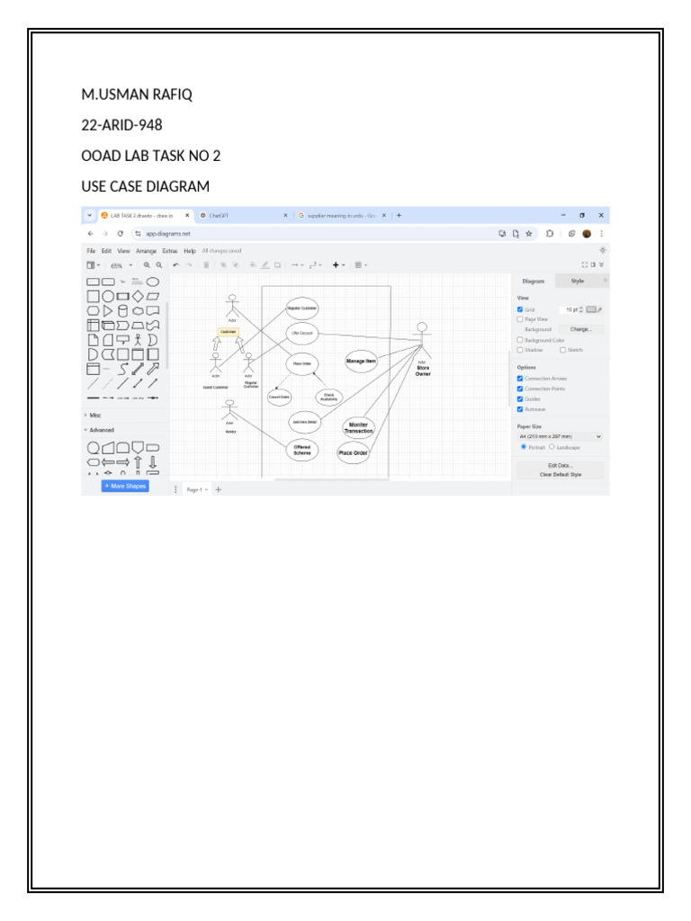 Ooad Lab Task 2 (22-Arid-948) M.usman Rafiq | PDF