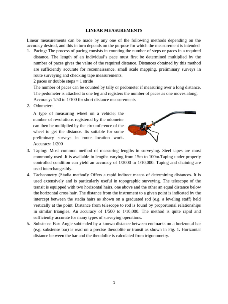 Lecture 2 (Linear Measurement) | PDF | Surveying | Metrology