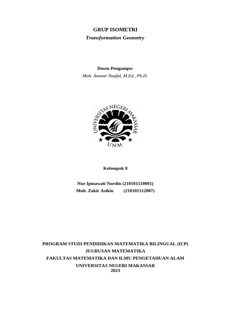 Kelompok 8 - Grup Isometri | PDF