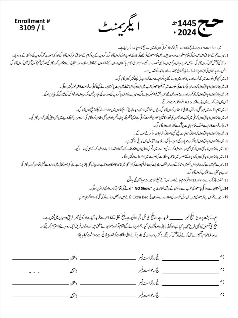 Hajj Aggreement 2024 Update | PDF