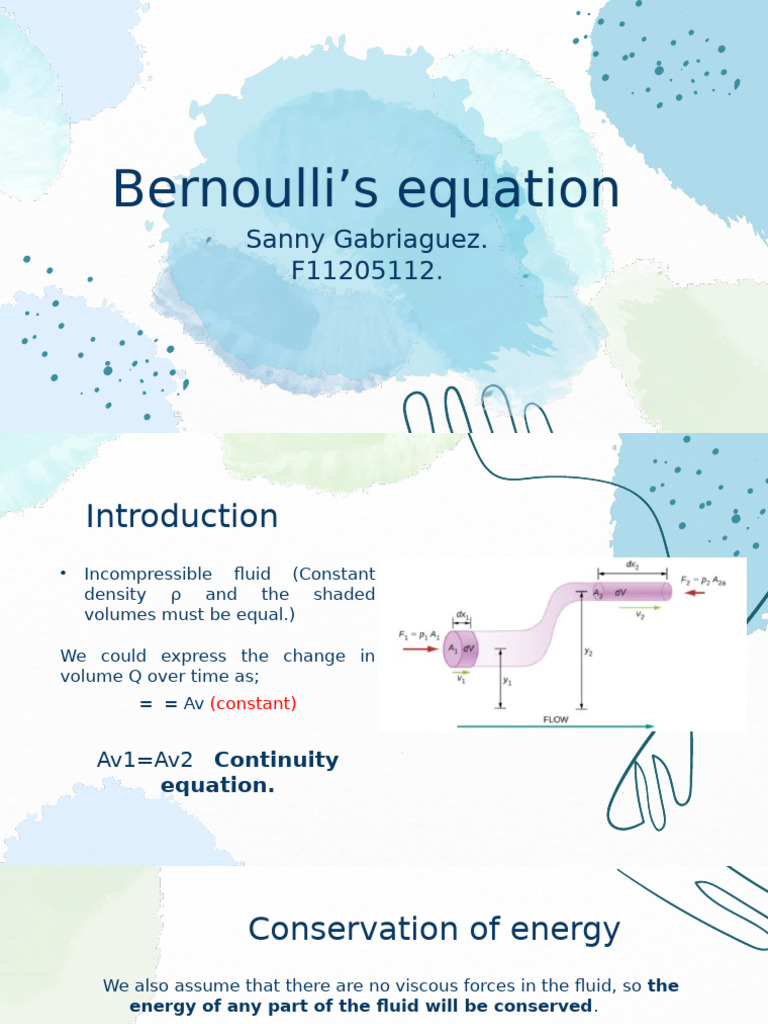 Bernoullis Equation | PDF
