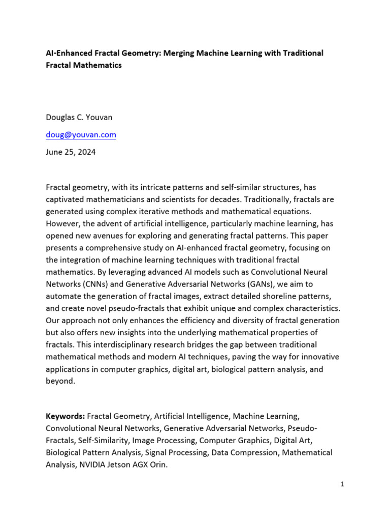 Ai Enhanced Fractal Geometry Merging Machine Learning With Traditional Fractal Mathematics