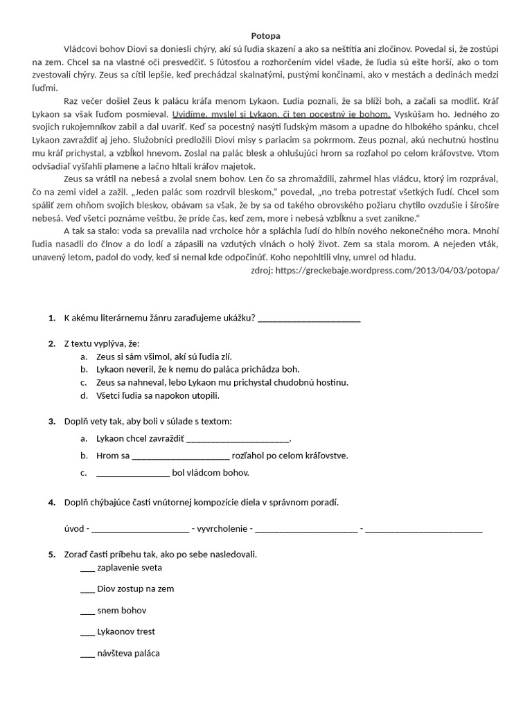 Štvrťročná Písomná Práca Zo SJL | PDF