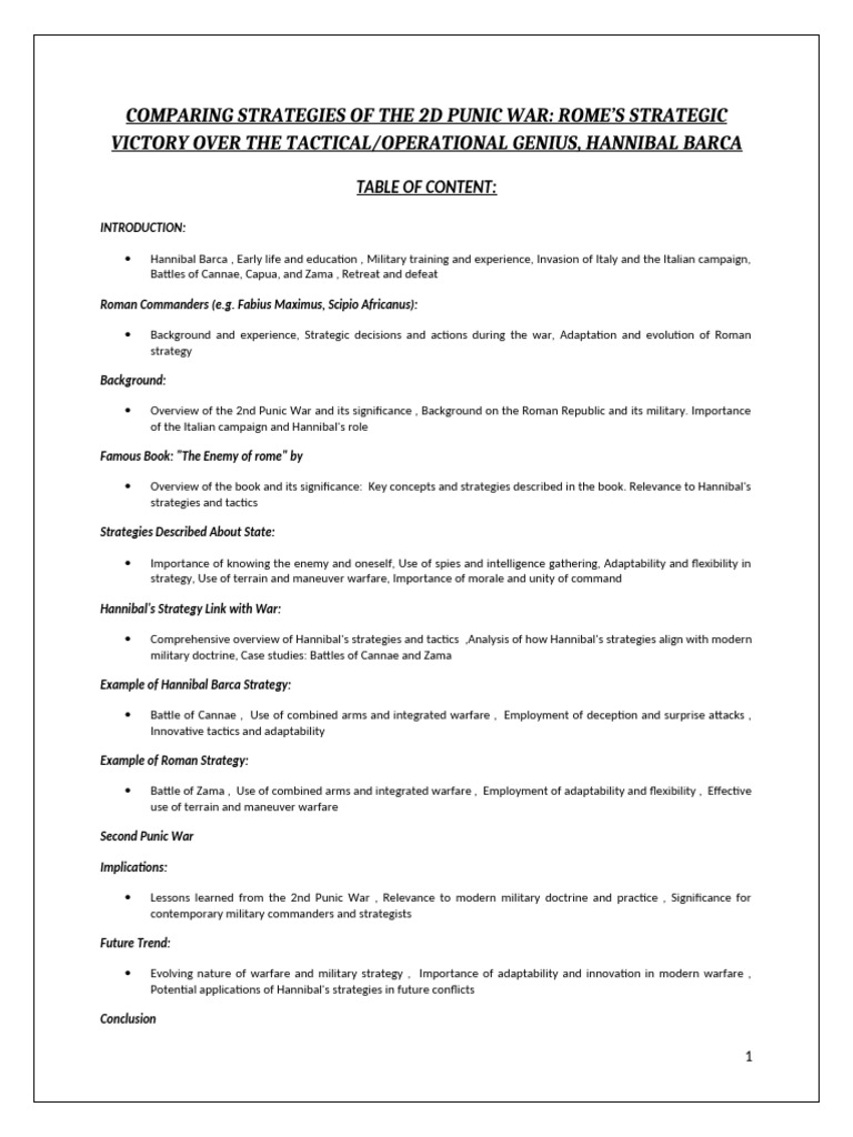 Comparing Strategies of The 2D Punic War | PDF | Hannibal | Second ...