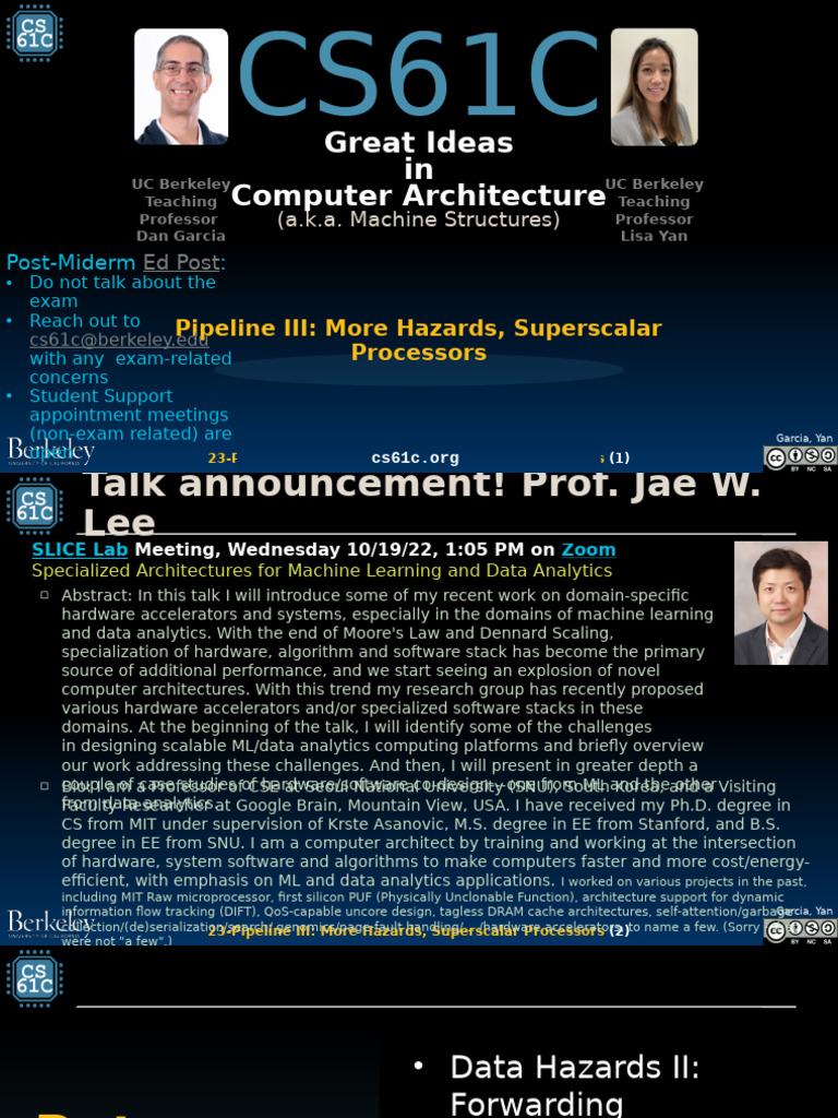 CS61C 2022fa L23 Pipeline III More Hazards Superscalar Processors | PDF ...