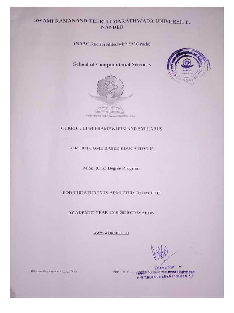 Syllabus MSC Computer Science 201920 | PDF | Databases | Programming Language