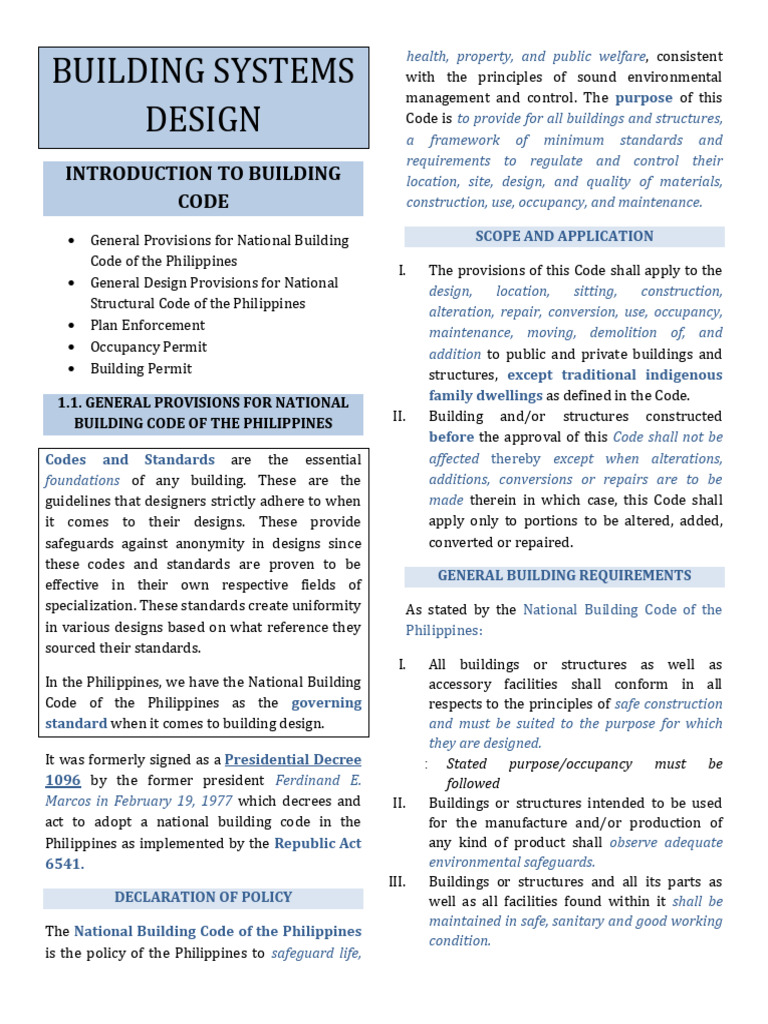 National Building Code Overview | PDF | Building | Building Code