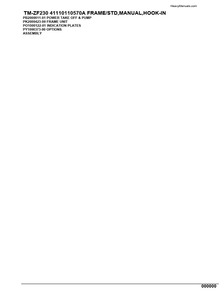 Tadano TM-ZF233 (WH) - 1 41110110570A FRAME-12168 | PDF | Manual Transmission | Bearing (Mechanical)