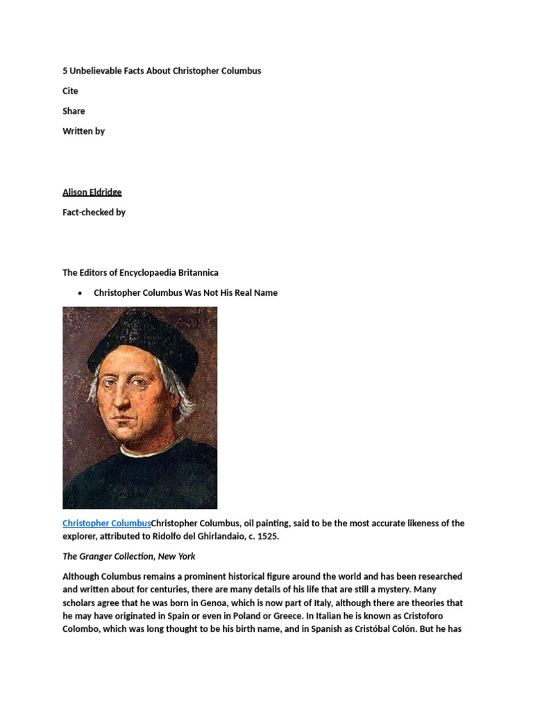 Christofer columbus | PDF | Christopher Columbus