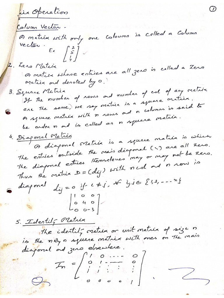 Matrix Operation | PDF