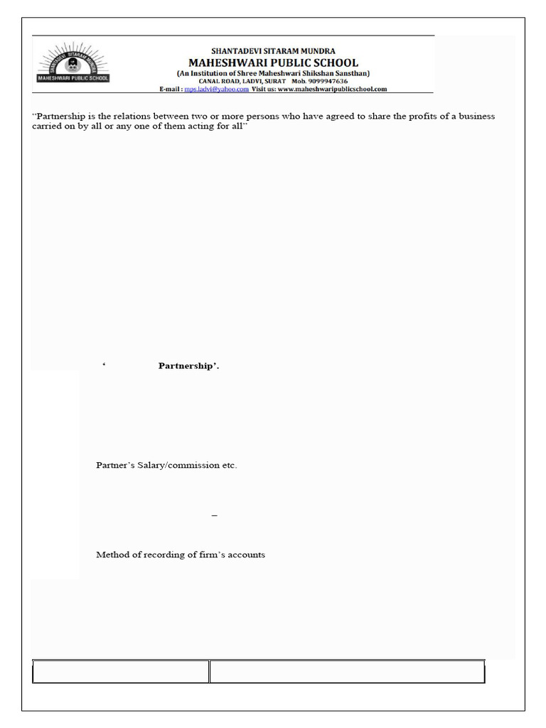 Notes of Partnership Fundmentals | PDF | Debits And Credits | Partnership