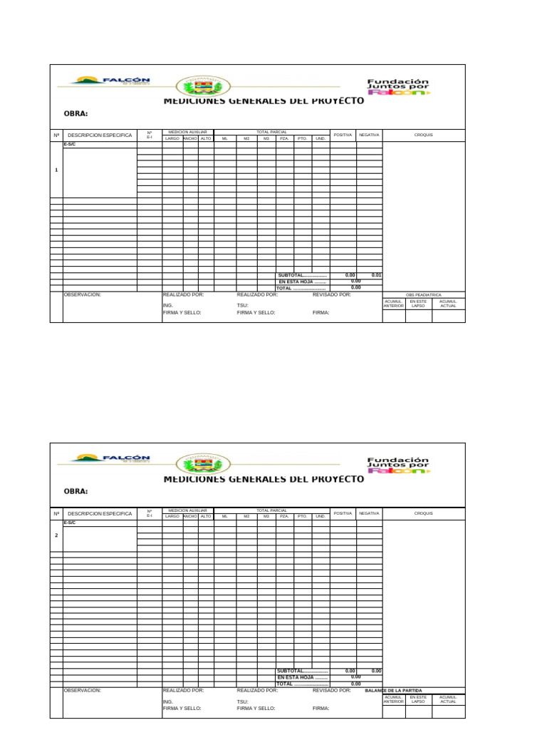 Formato de Mediciones | PDF