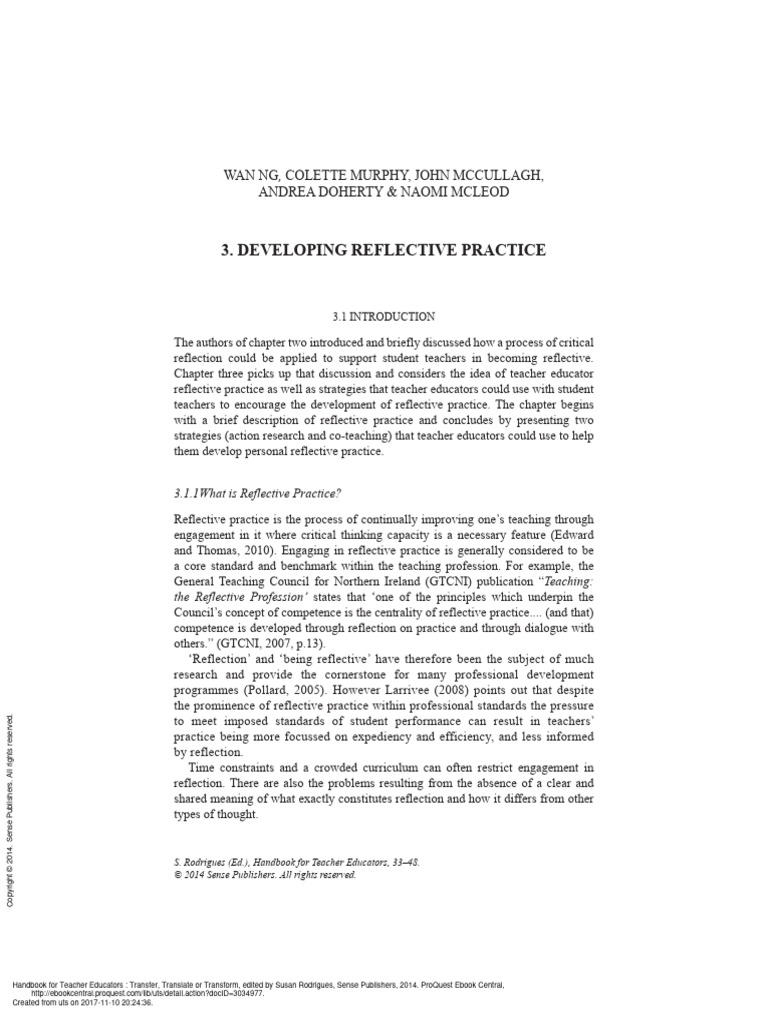 Developing Reflective Practice | PDF | Reflective Practice | Pedagogy