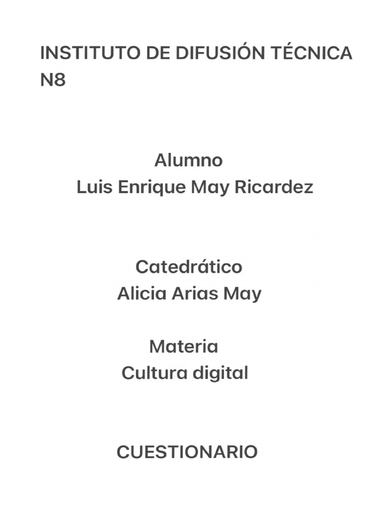 Luis Enrique May Ricardez | PDF