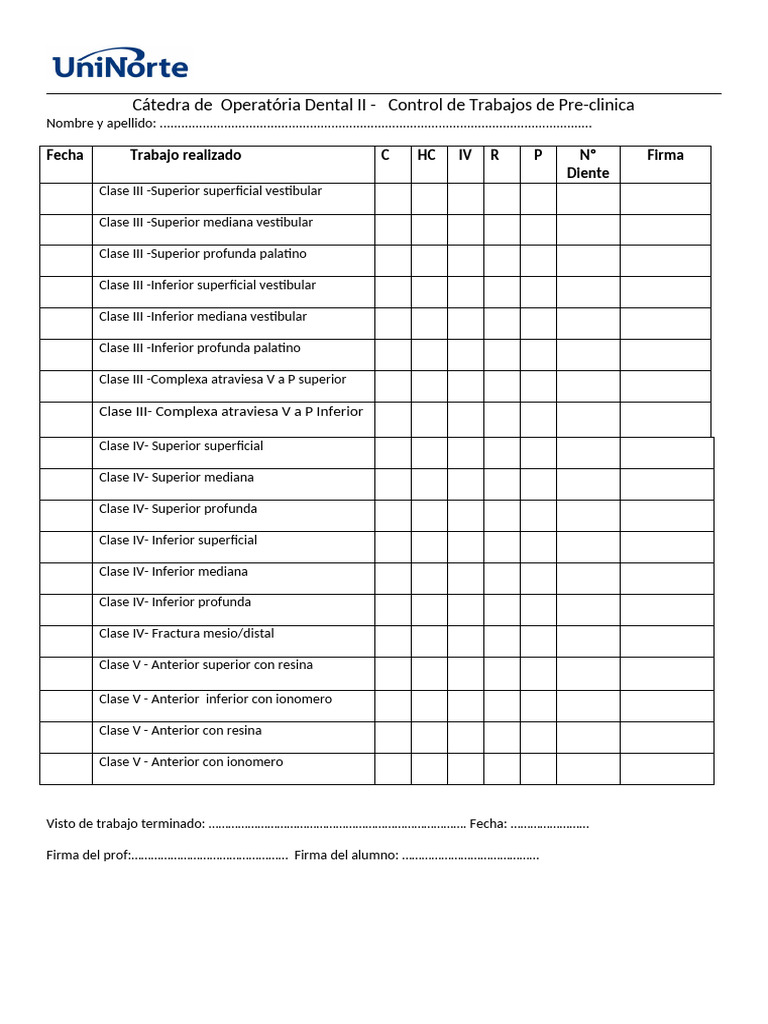 Ficha de Control de Trabajos- OP II | PDF