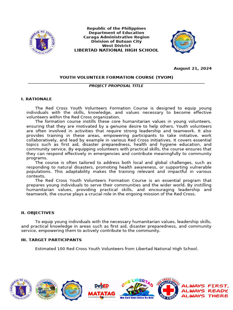 RCY Proposal | PDF | American Red Cross | Volunteering