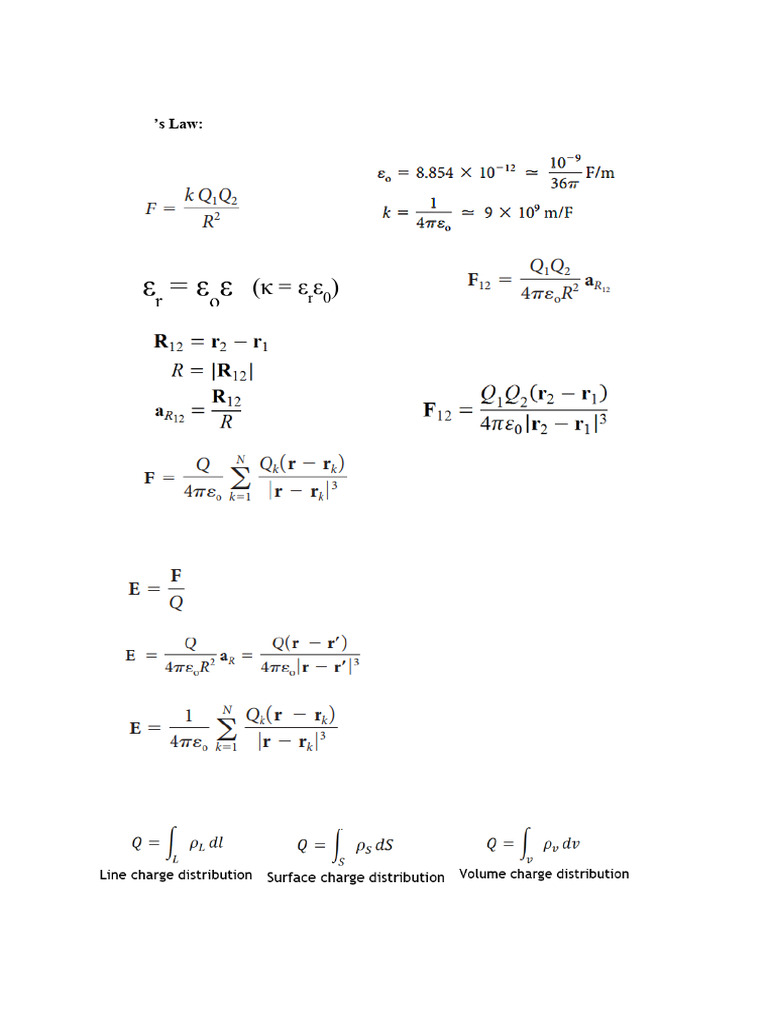 EMT-Chapter 4 Formula Sheet | PDF