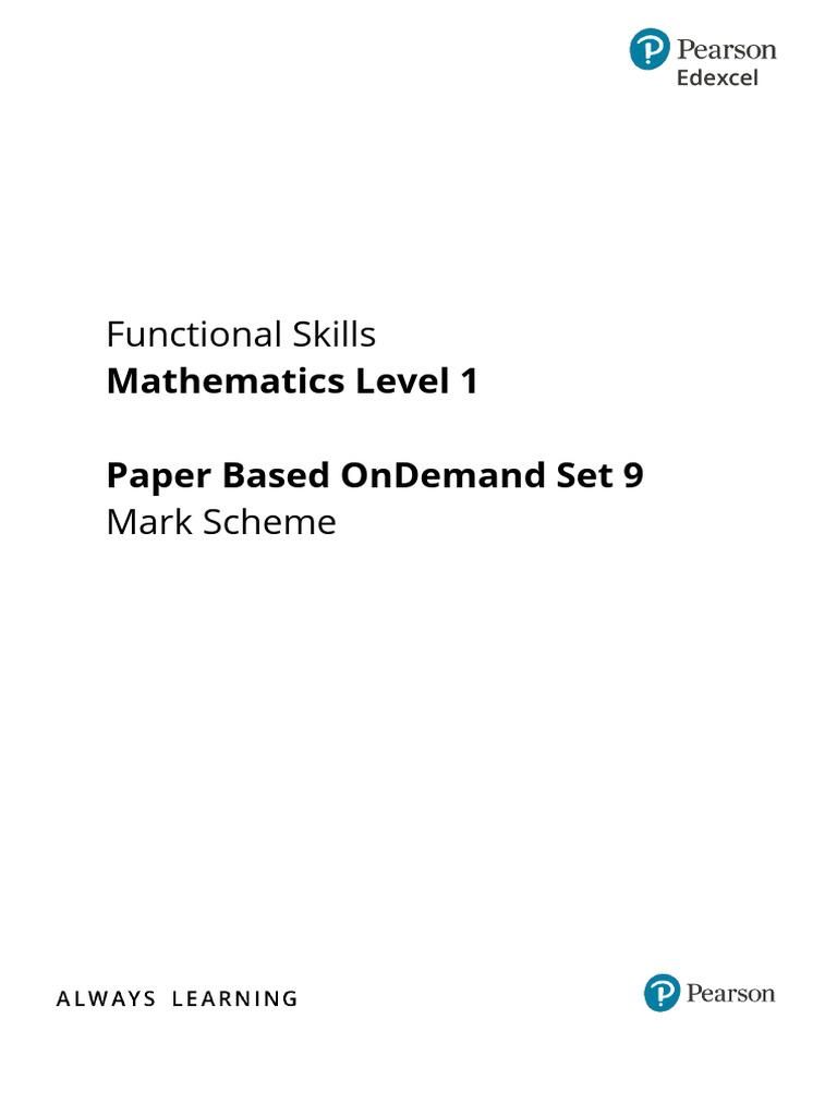 FS Maths Level 1 Past Paper 9 MS | PDF | Error | Accuracy And Precision