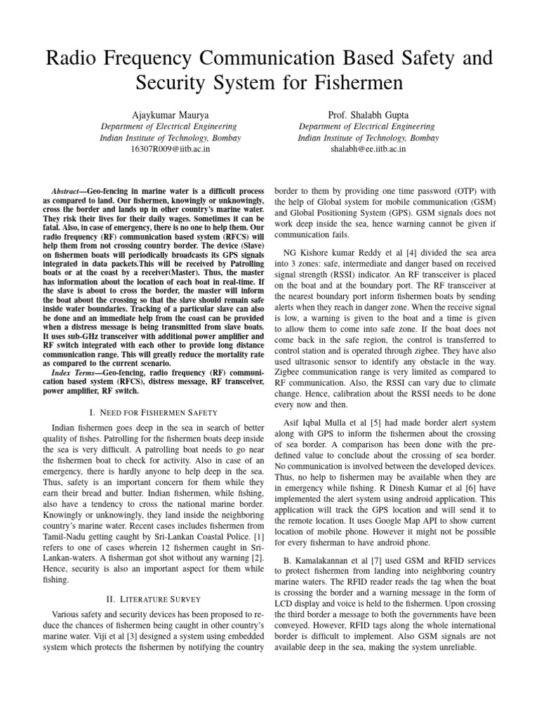 Radio Frequency Communication Based Safety And... | PDF | Amplifier ...