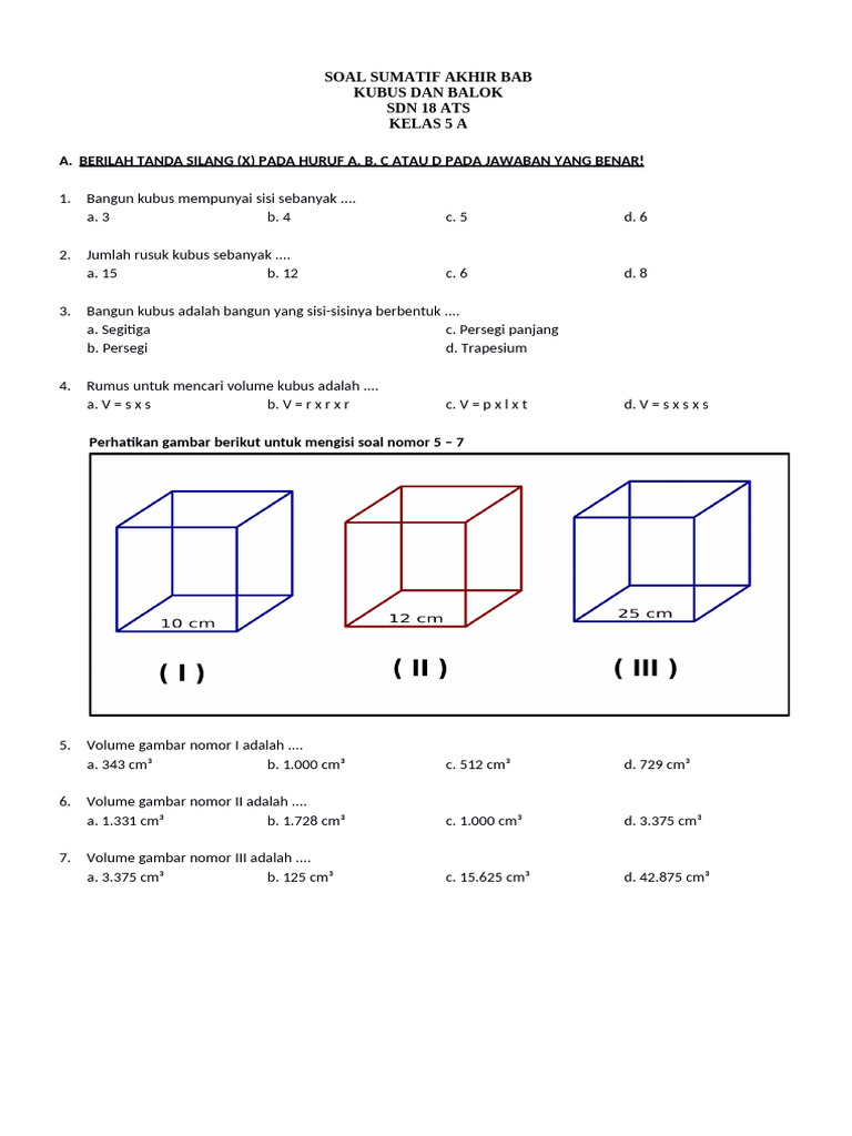 Selisih Volume Kubus 26 cm dan 30 cm | PDF | Seni