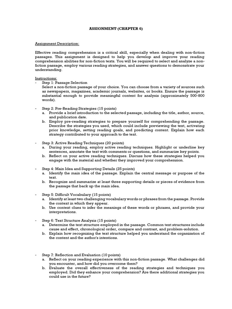 Session 6_ ASSIGNMENT | PDF | Reading Comprehension | Human Communication