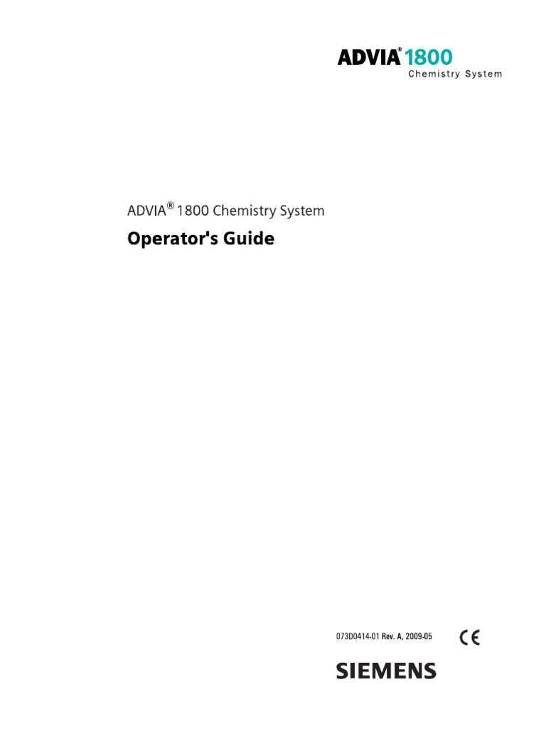 advia_1800_operator_guide | PDF | Booting