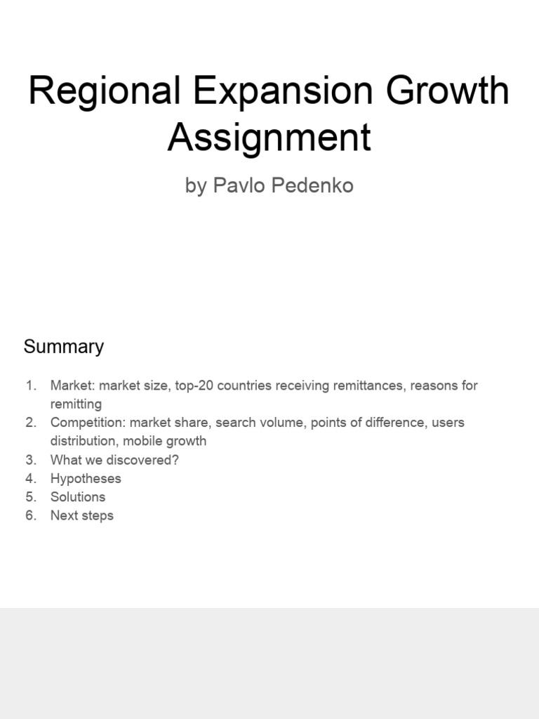 Wise - Regional Expansion Growth Assignment | PDF | Hypothesis | Pay Pal