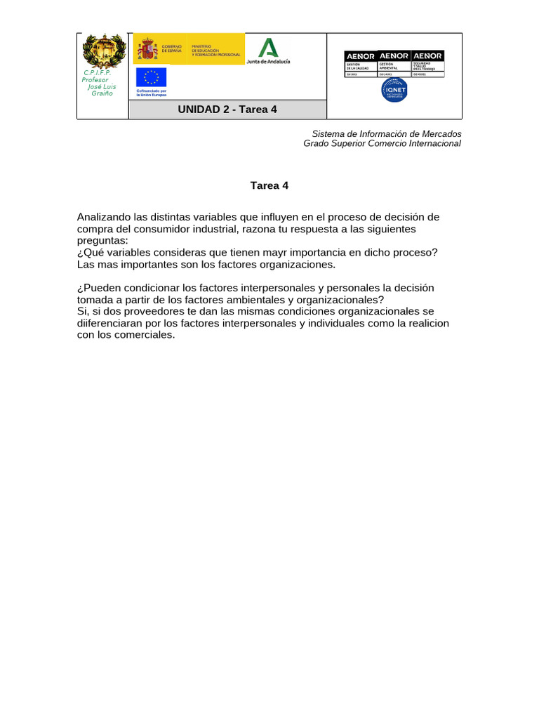 Tarea 4 - UD2 - SIM | PDF | Negocios | Finanzas y administración del dinero