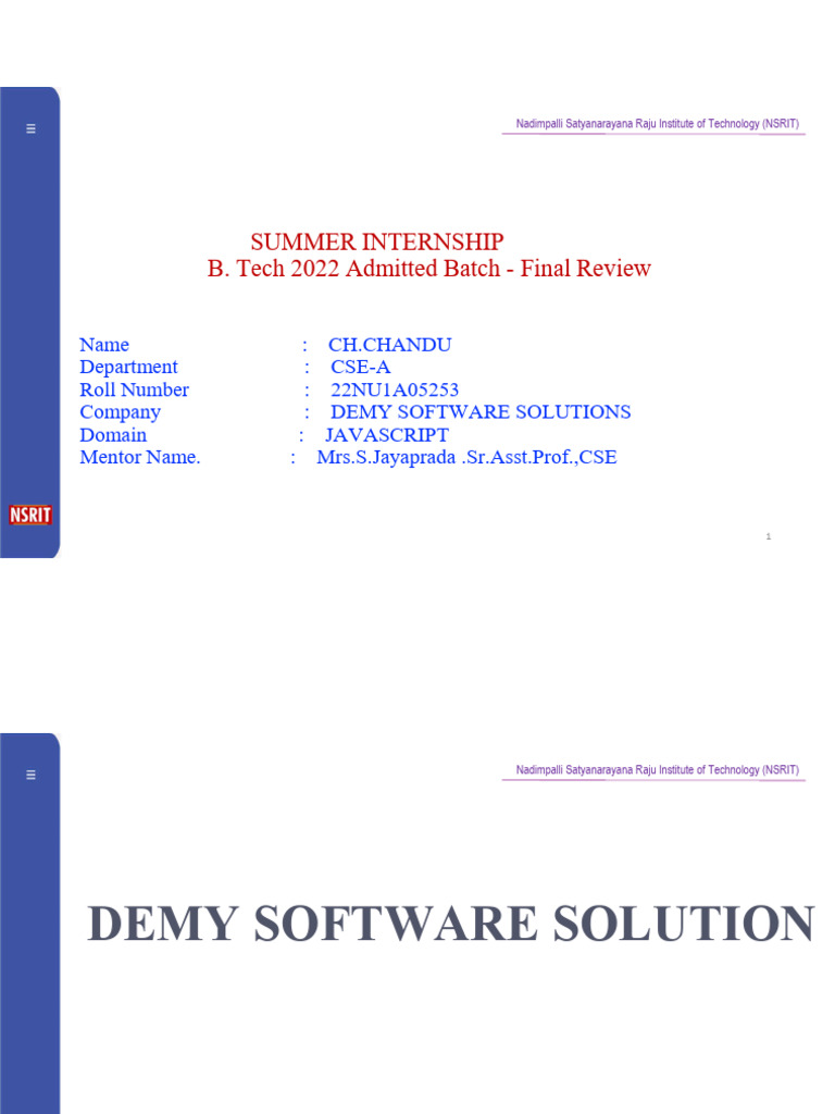 CHANDU | PDF | Java Script | Data Type