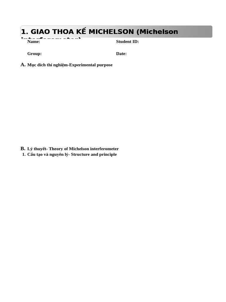 Lab Report - Michelson Interferometer | PDF
