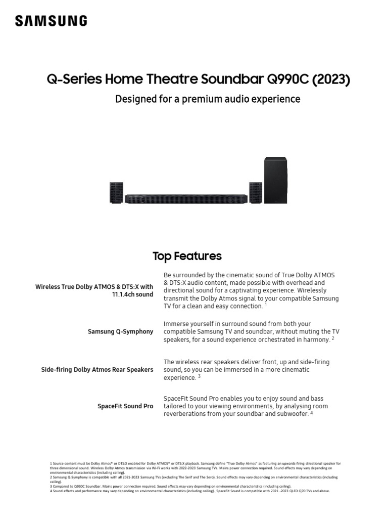 Q-Series Home Theatre Soundbar Q990C (2023) : Designed For A Premium ...