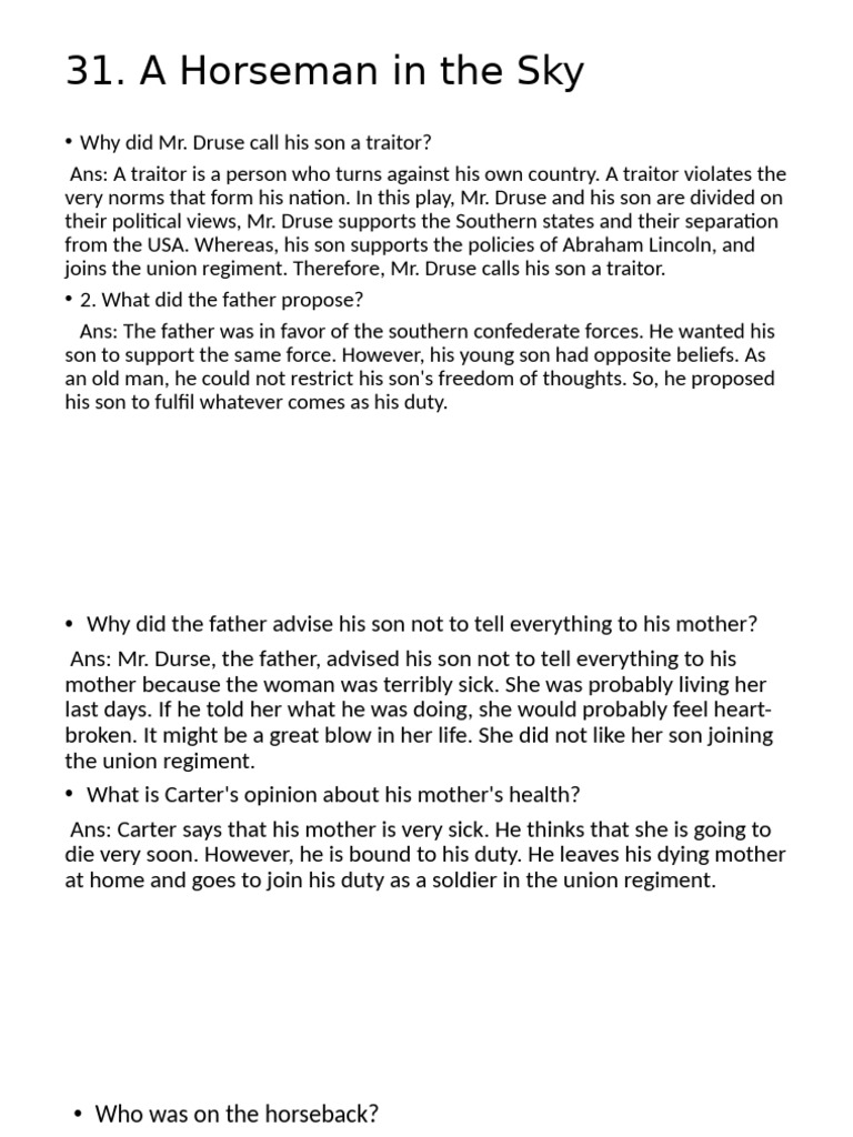 31, A Horseman in The Sky | PDF