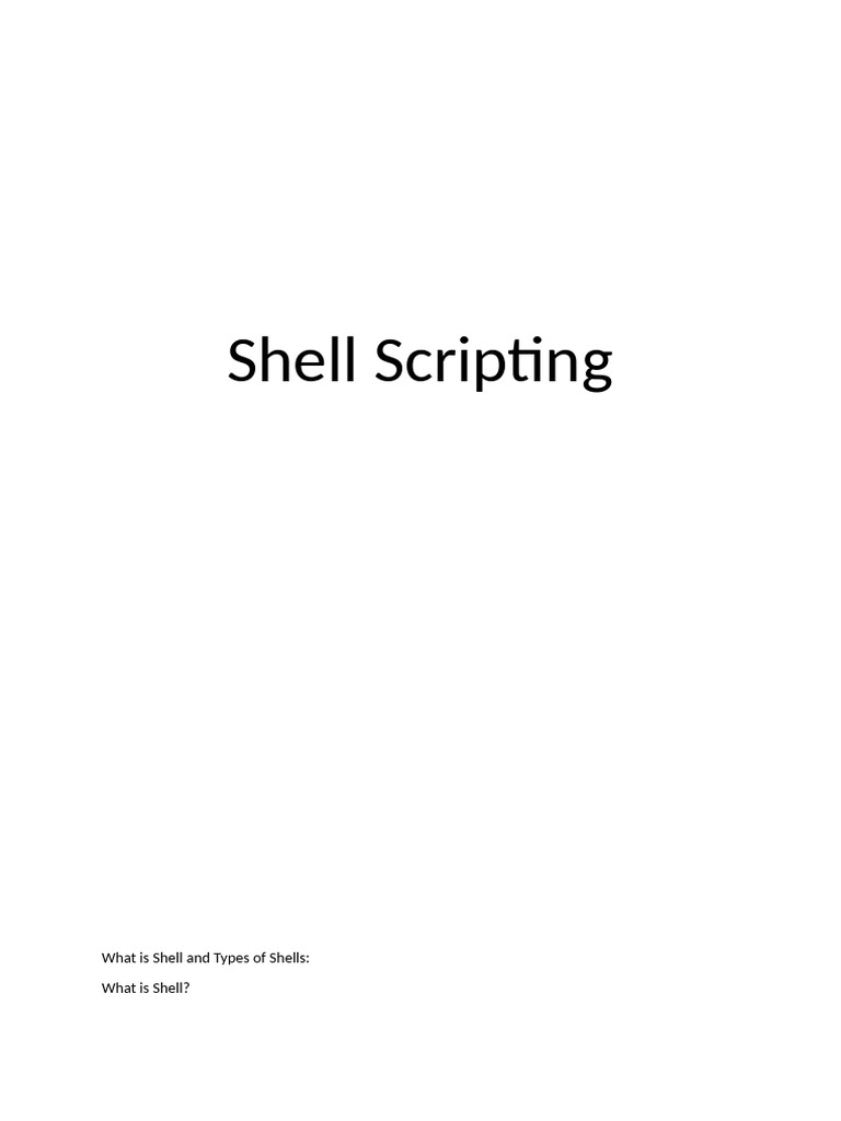 Shell Scripting | PDF | Control Flow | Computing