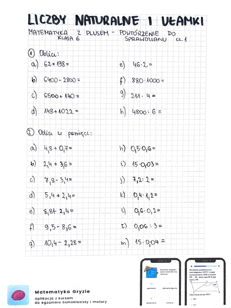 Liczby Naturalne I Ułamki | PDF