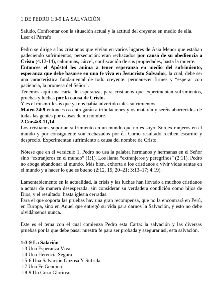 1 De Pedro 1 Pdf Cristo Título Salvación