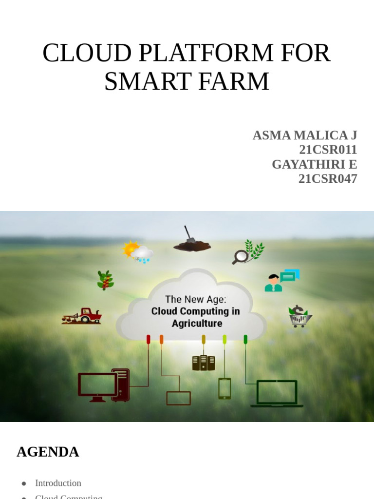 Cloud Platform For Smartfarm | PDF | Cloud Computing | Agriculture