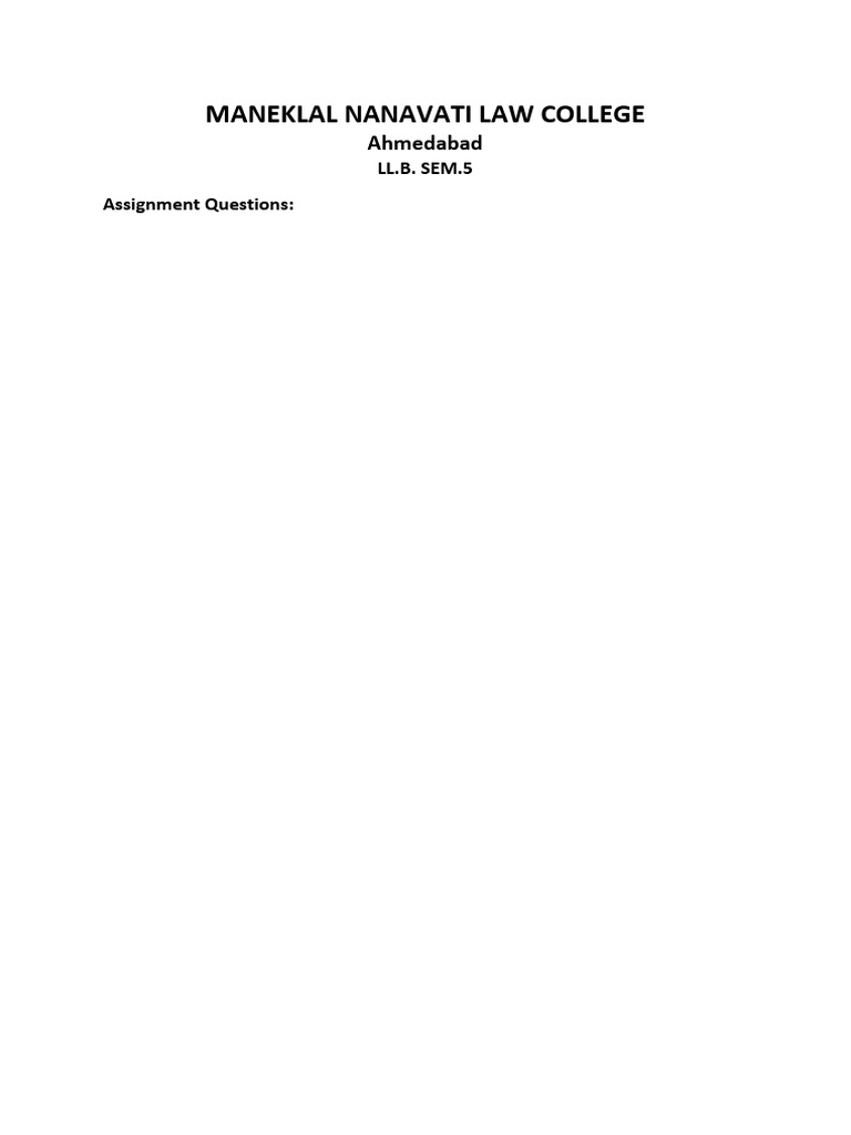 Assignment Questions (1) | PDF | Lawsuit | Common Law
