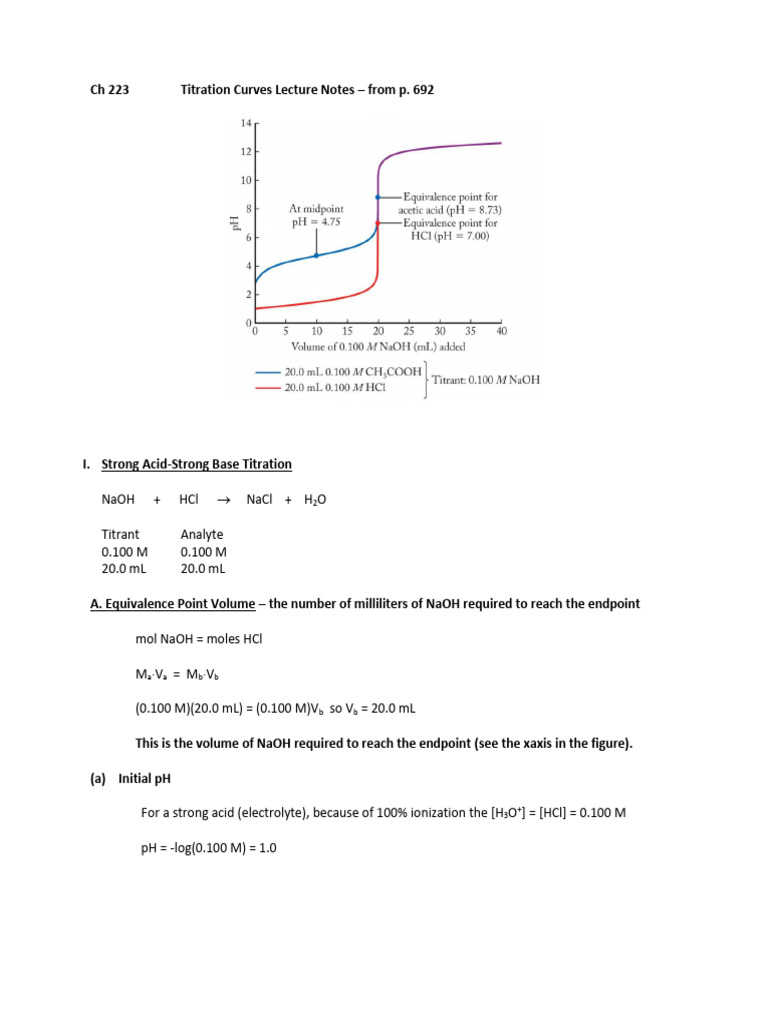 Chemistry Titration Curves Guide | PDF | Titration | Chemistry