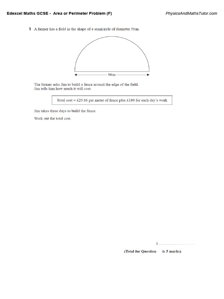 Edexcel GCSE Maths: Area/Perimeter | PDF | Teaching Methods & Materials