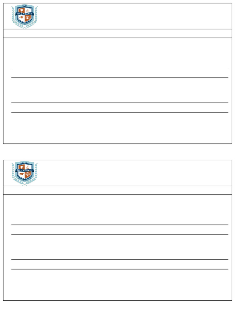 Gill Adarsh Matriculation Higher Secondary School: Fee Receipt | PDF