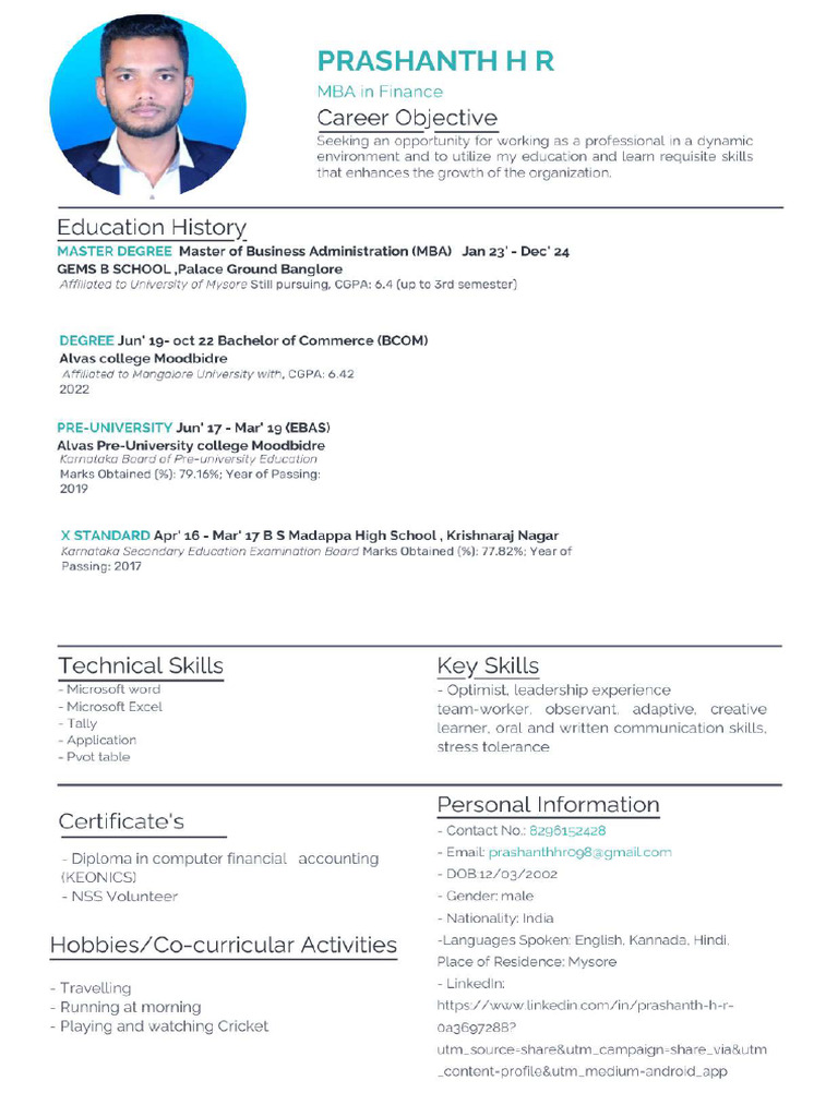 PRASHANTH RESUME-1.pdf - 20240831 - 193001 - 0000 | PDF