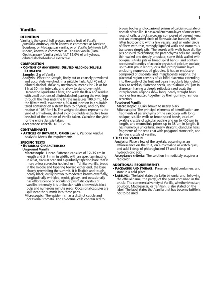 Vanilla | PDF | Vanilla