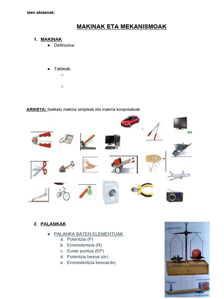 00.makinak Eta Mekanismoak | PDF