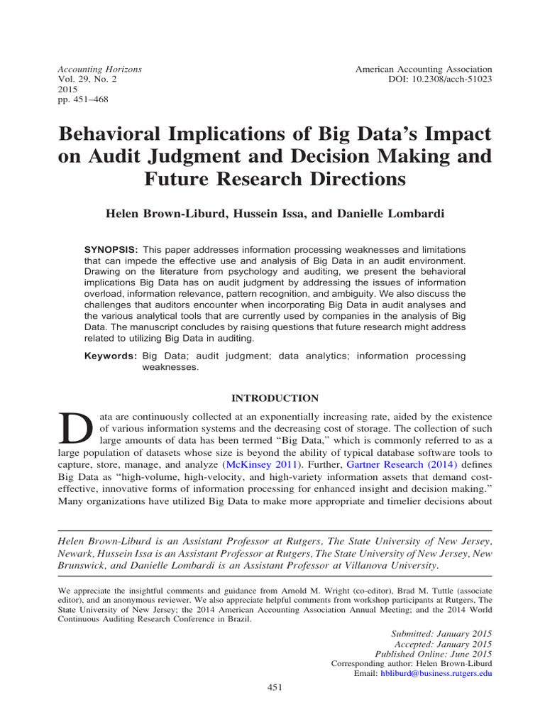 Brown et al 2015 | PDF | Big Data | Analytics Brown et al 2015 | PDF | Big Data | Analytics