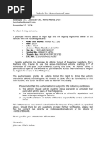 Motorcycle Authorization Letter | PDF