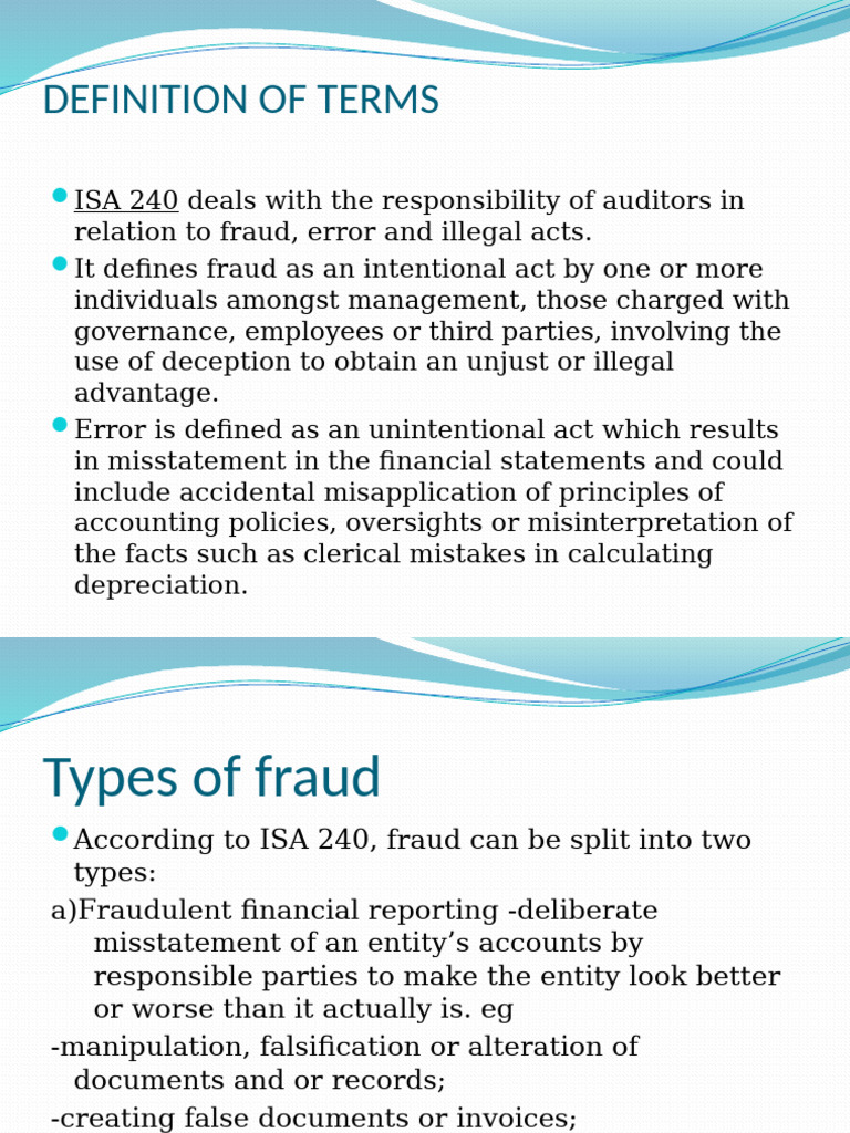 Auditor's Responsibility to Fraud Detection | PDF | Audit | Internal Control
